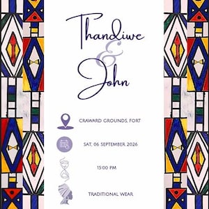Lobola Invitation Digital Download | Zulu Ndebele Print | African ...