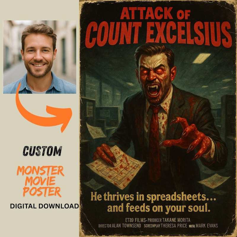 Cartoon Horror Posters - Etsy