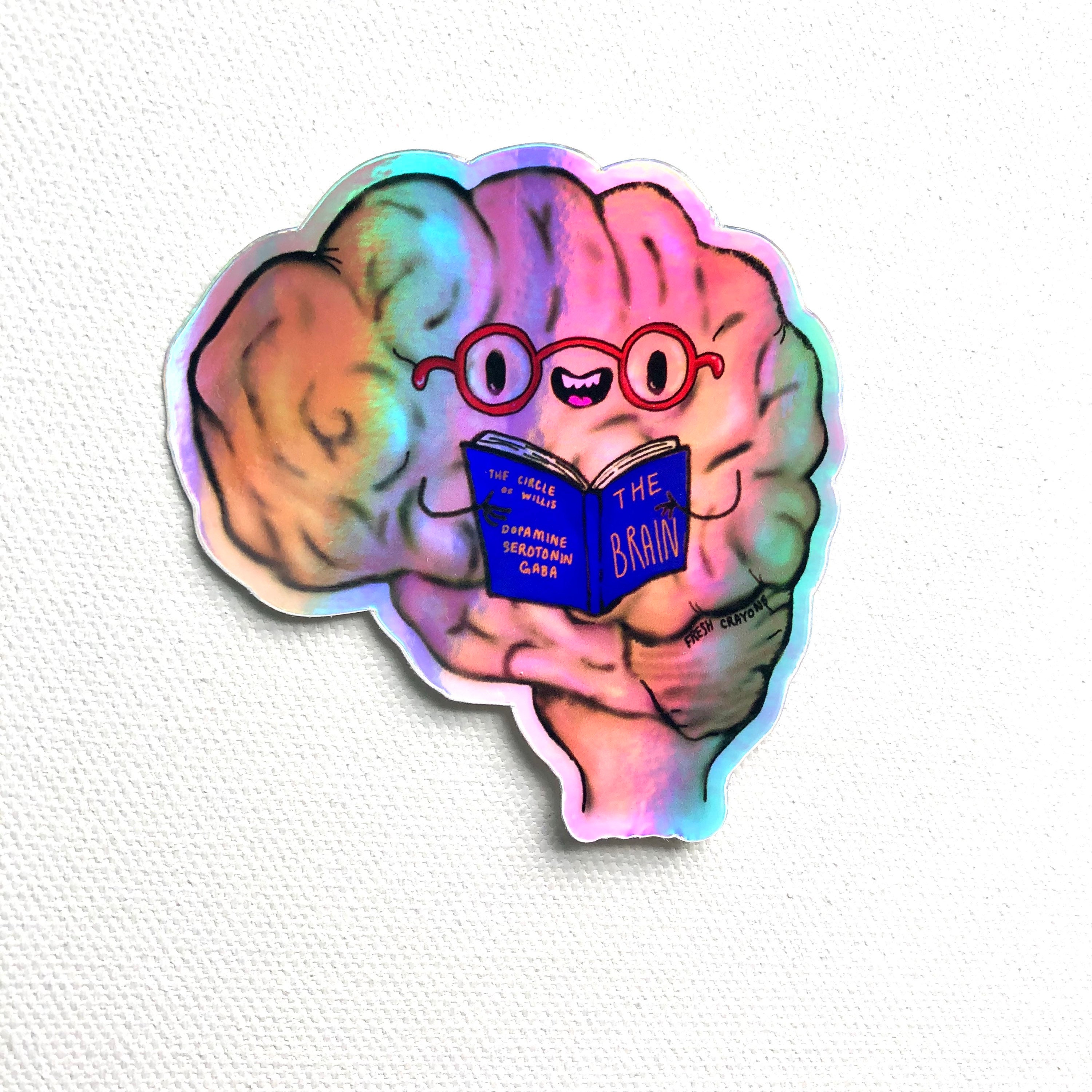 Holographic Brain Vinyl Sticker Anatomy: Brainiac Sticker | Etsy