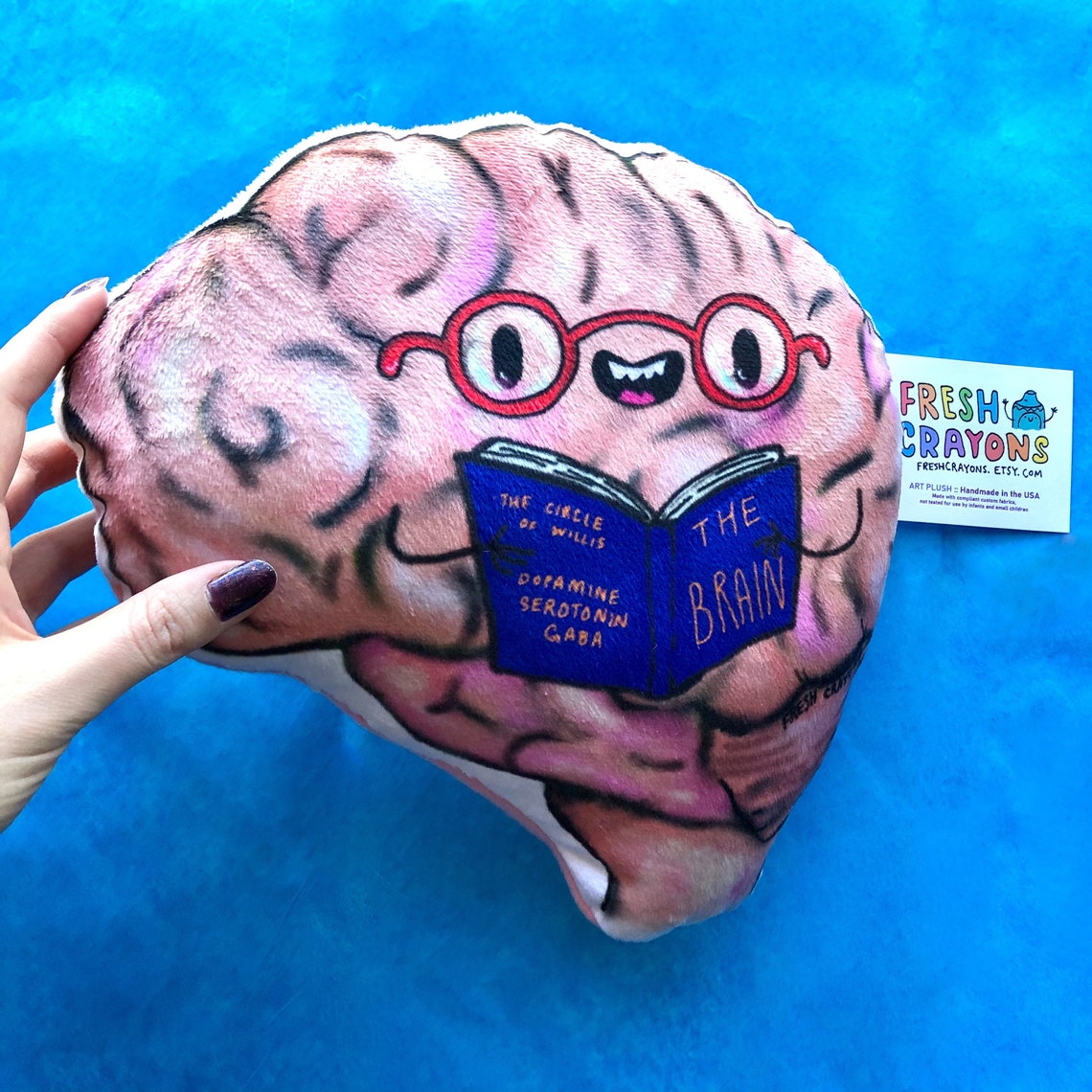 BOOKISH BRAIN Plushy/ Brain Stuffed Animal | Etsy