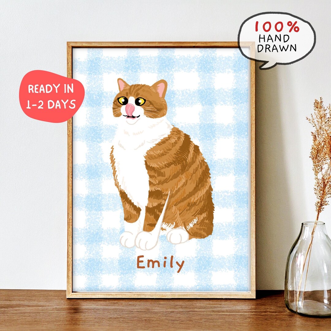 Custom Pet Portrait From Photo – Personalized Funny Cat Portrait, Badly ...