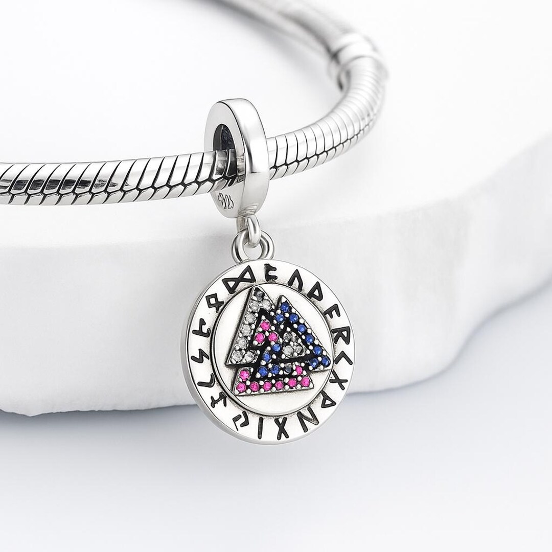 Valknut Rune Charm | Sterling Silver Viking Symbol Bead With Nordic ...