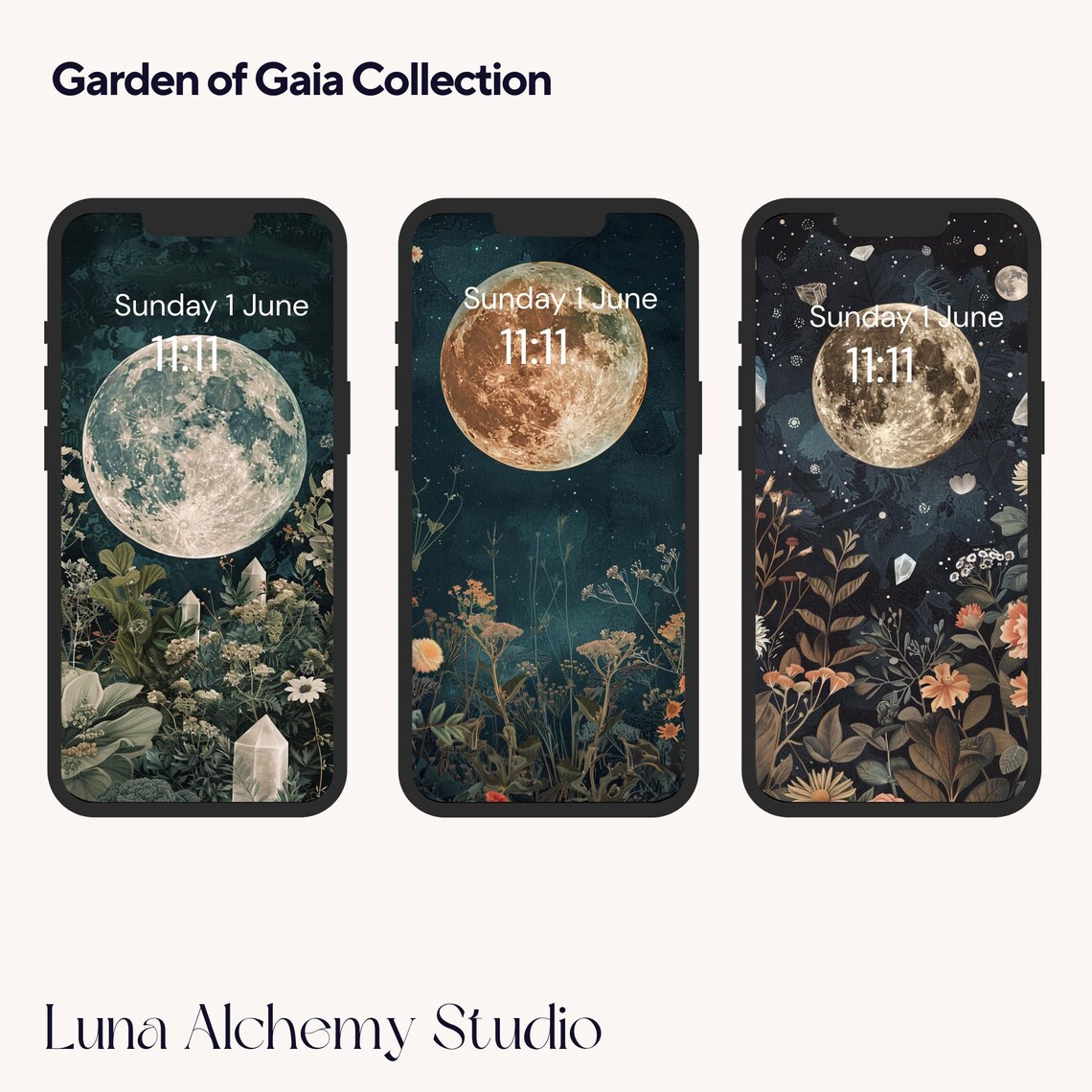 Moon Phone Wallpaper | Aesthetic Full Moon Lock Screen | Celestial ...