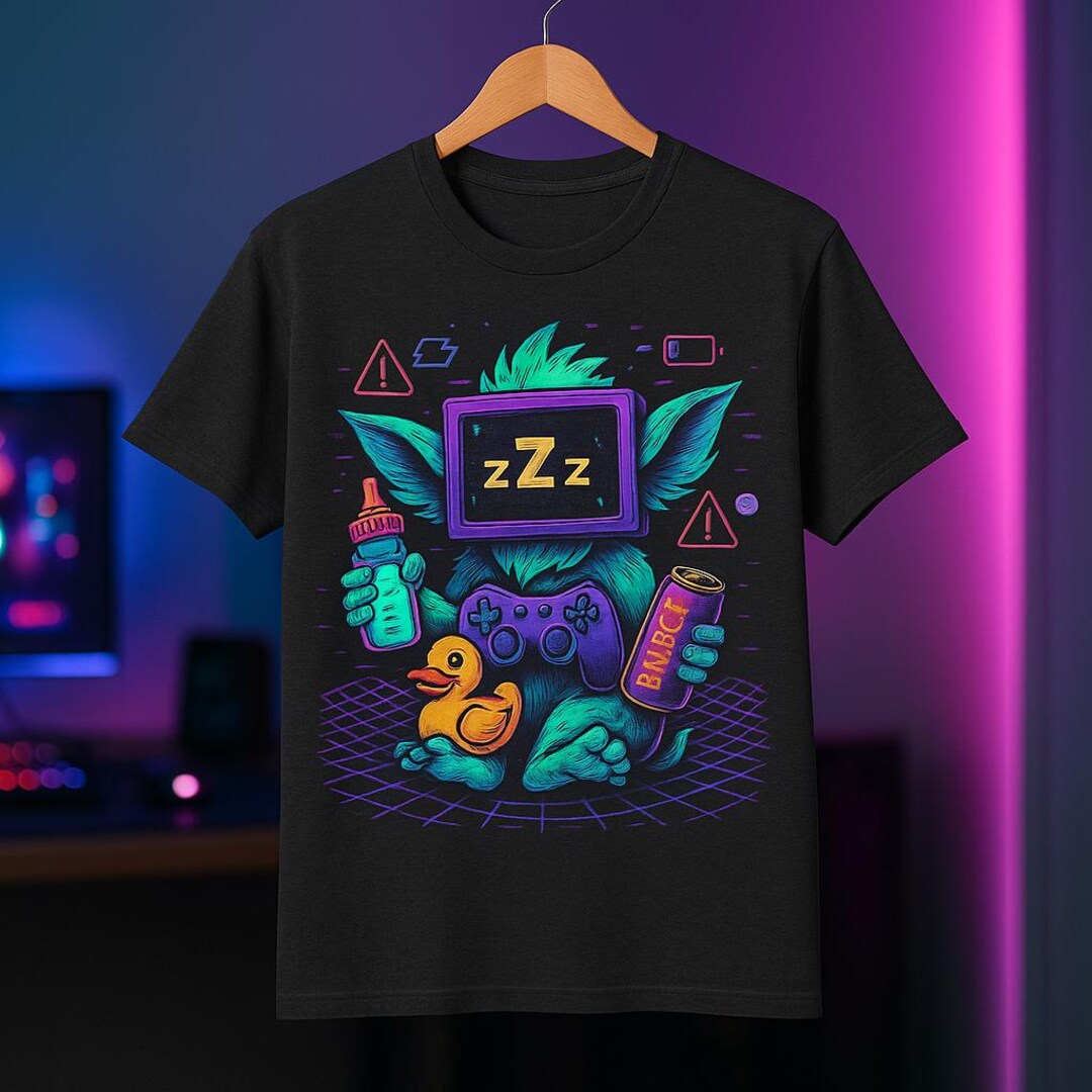 AI Dream Series: Gremlin Gamer Baby T-shirt - Surreal Retro Arcade ...