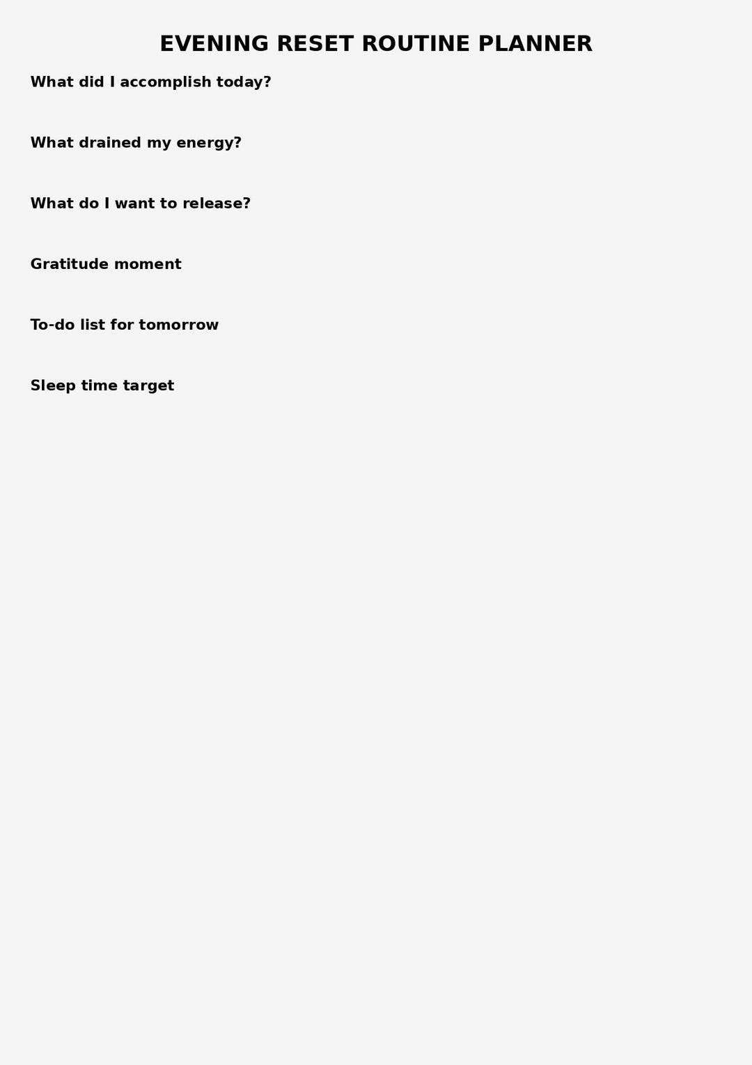 Evening Reset Routine Planner | Self-care & Reflection PDF | Digital ...