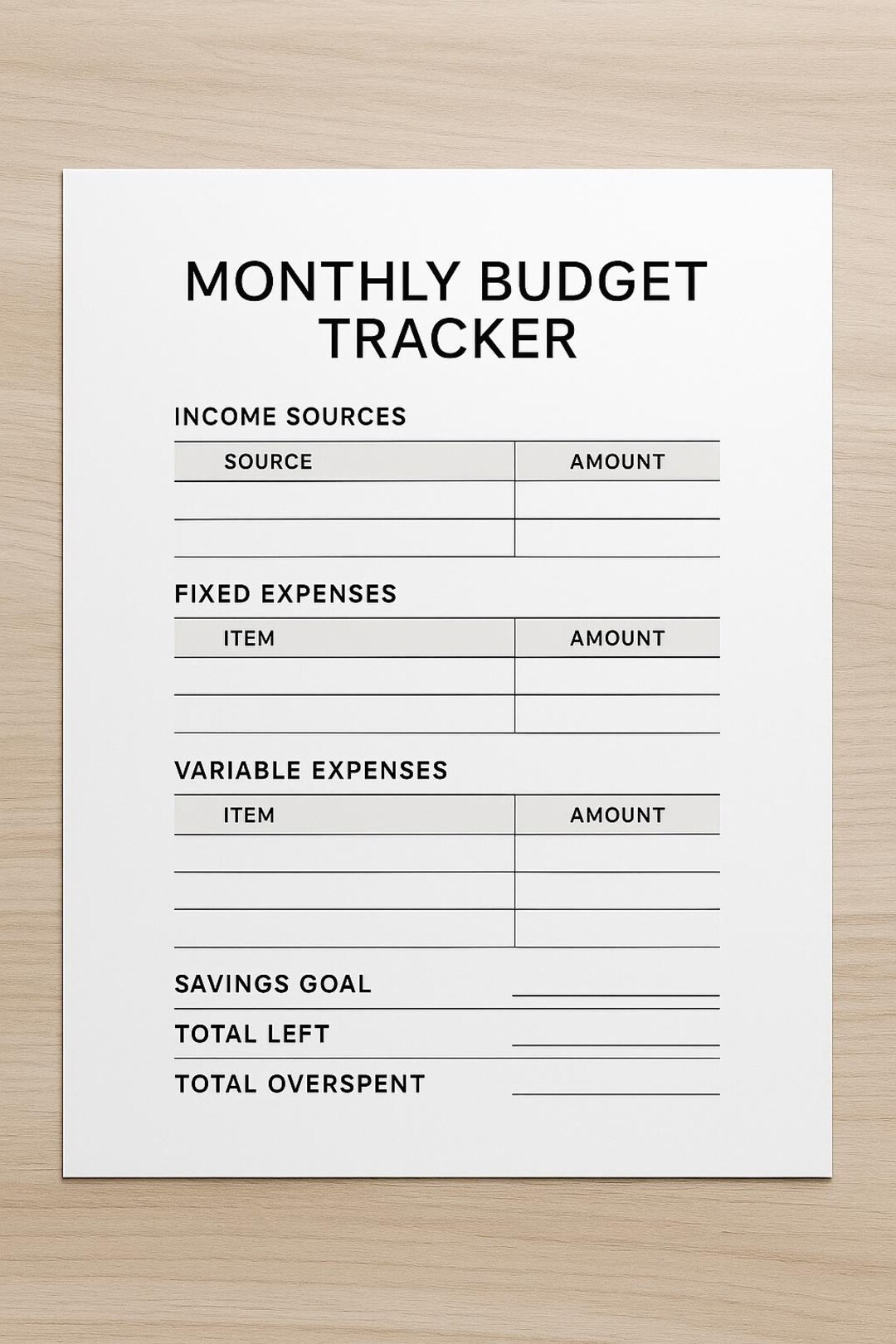 Monthly Budget Tracker | Printable Expense Sheet | Aesthetic Budget PDF ...