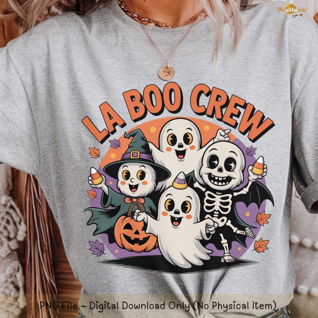 La Boo Crew PNG – Cute Halloween Ghosts Digital Download, Funny Spooky ...