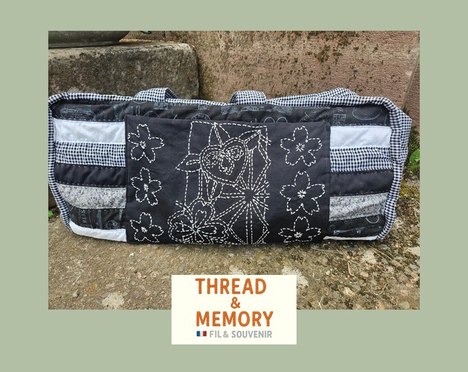 Drawstring Bag With Koki Kit - Hydrangea Weaving Sashiko (kuguri-zashi ...