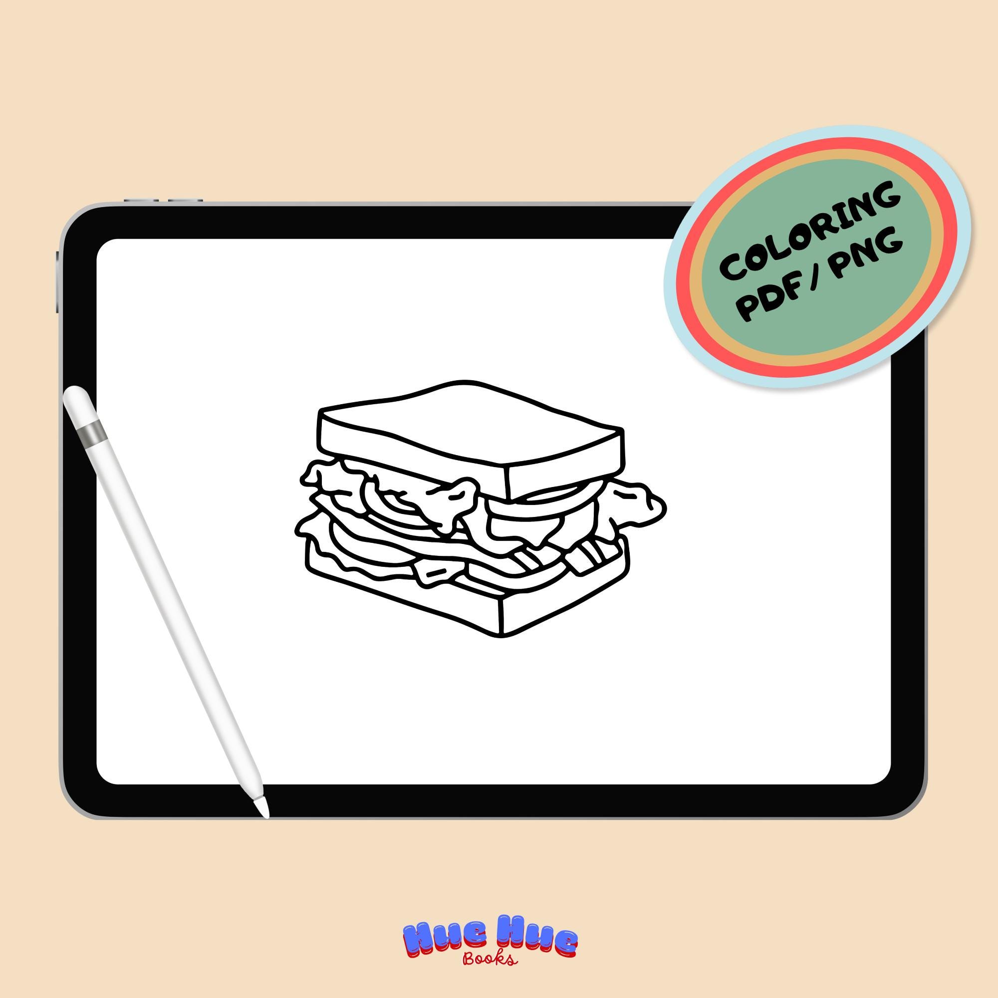 Food & Drinks Coloring Pages, Bold and Easy Coloring Book for Kids and ...