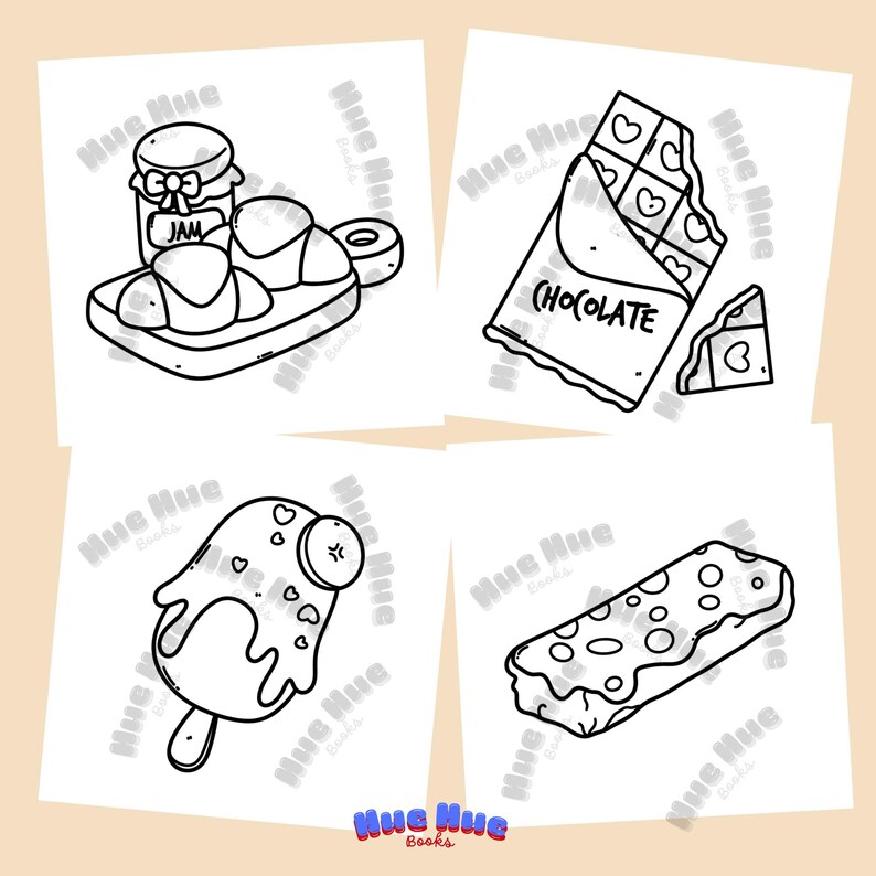 Food & Snacks Coloring Pages, Bold and Easy Coloring Book for Kids and ...