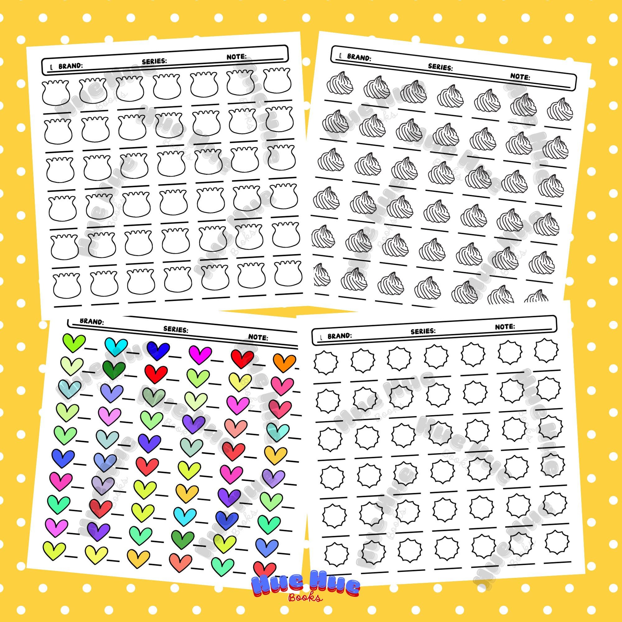 Printable Blank Color Swatch Chart | 30 Pages Digital PDF Coloring ...