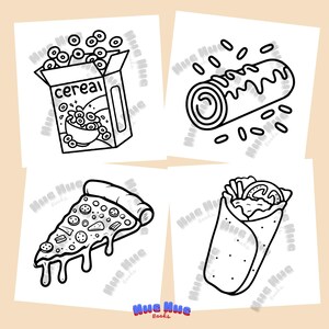 Snacks and Food Coloring Pages, Bold and Easy Coloring Book for Kids ...