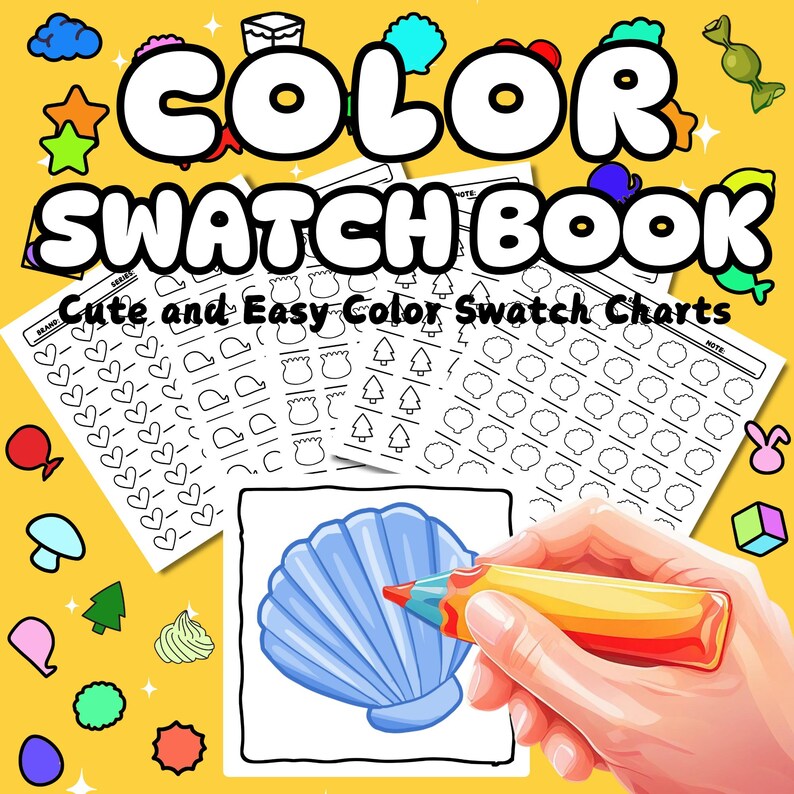 Printable Blank Color Swatch Chart | 30 Pages Digital PDF Coloring ...