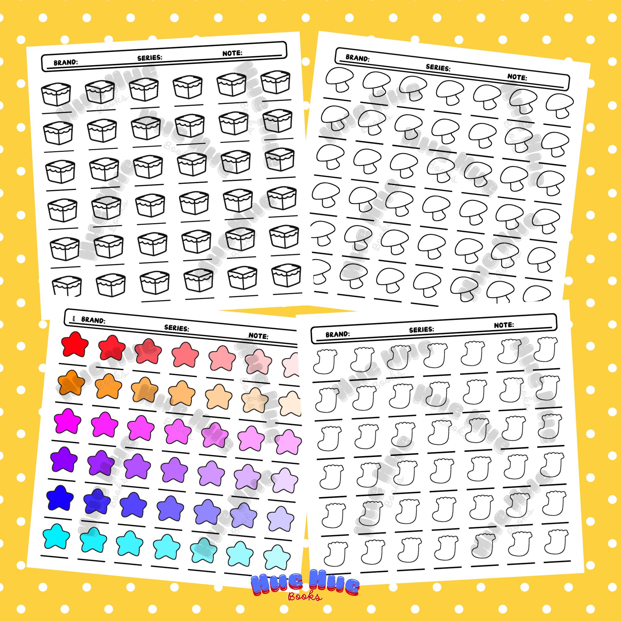 Printable Blank Color Swatch Chart | 30 Pages Digital PDF Coloring ...