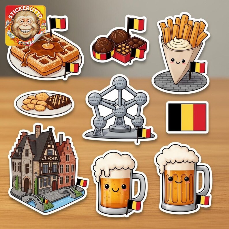 Belgium Sticker Pack – Glossy & Holographic Belgian Culture Stickers - Etsy