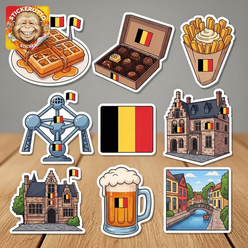 Belgium Sticker Pack – Glossy & Holographic Belgian Culture Stickers - Etsy
