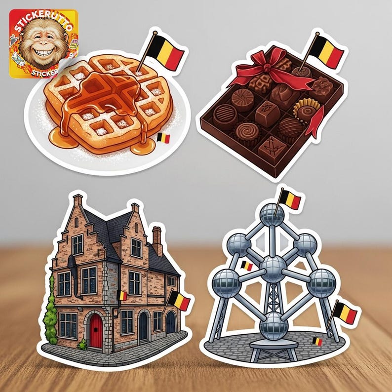 Belgium Sticker Pack – Glossy & Holographic Belgian Culture Stickers - Etsy