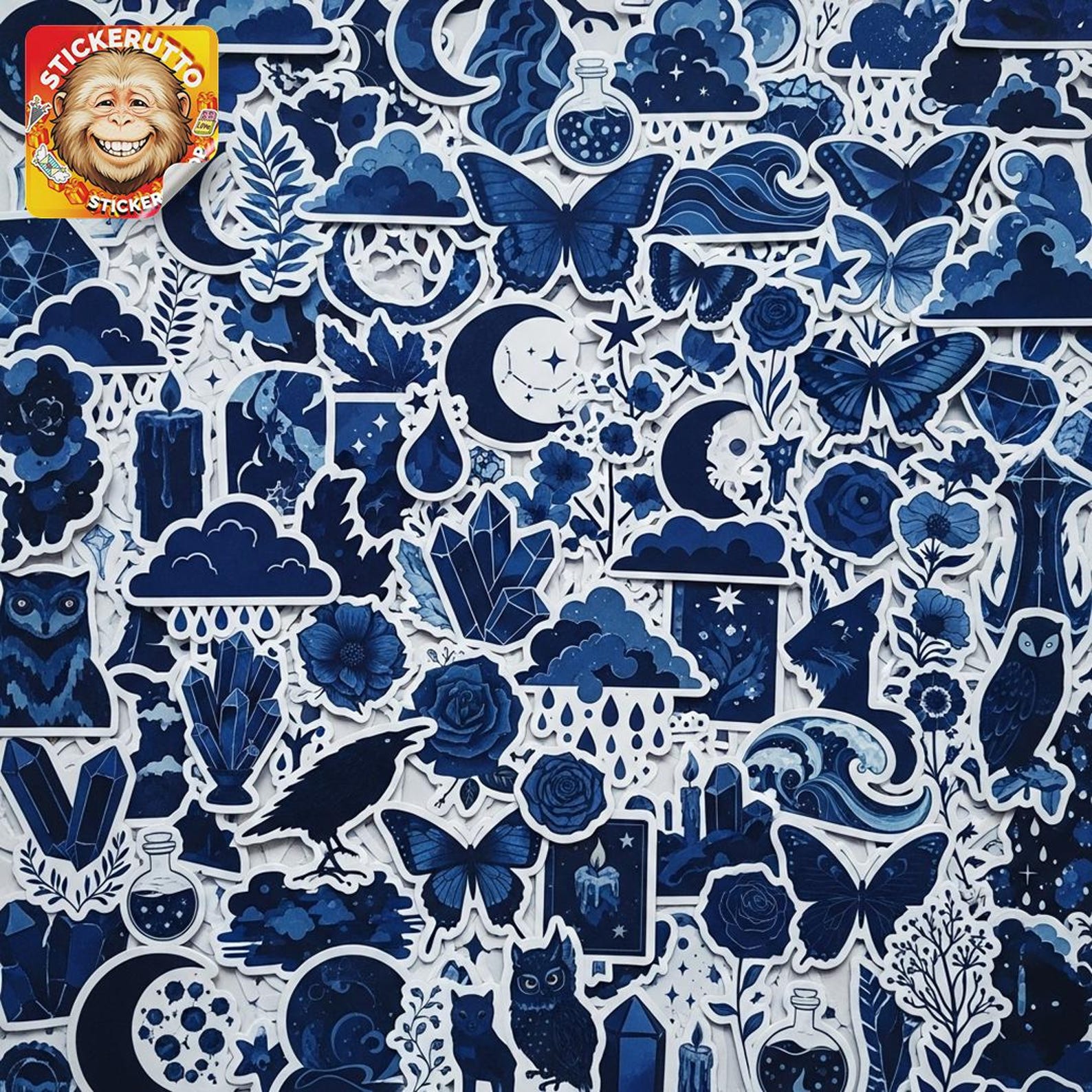 Blue Sticker Pack – Waterproof Vinyl Decals for Laptop, Hydroflask - Etsy