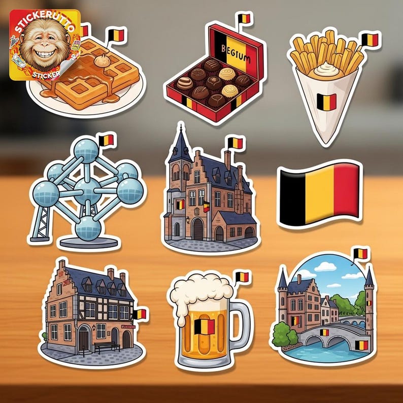 Belgium Sticker Pack – Glossy & Holographic Belgian Culture Stickers - Etsy