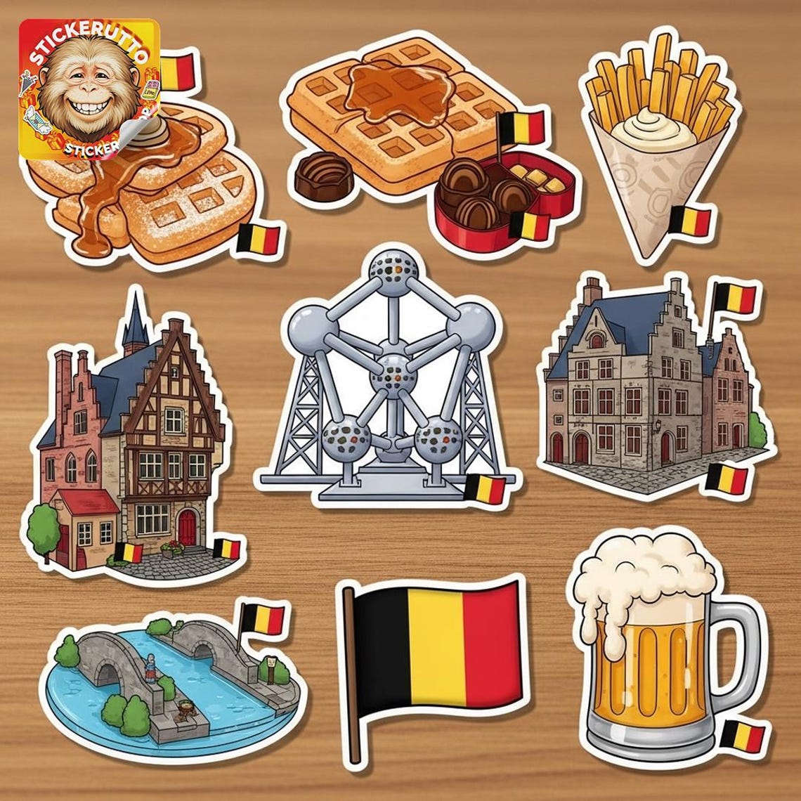 Belgium Sticker Pack – Glossy & Holographic Belgian Culture Stickers - Etsy