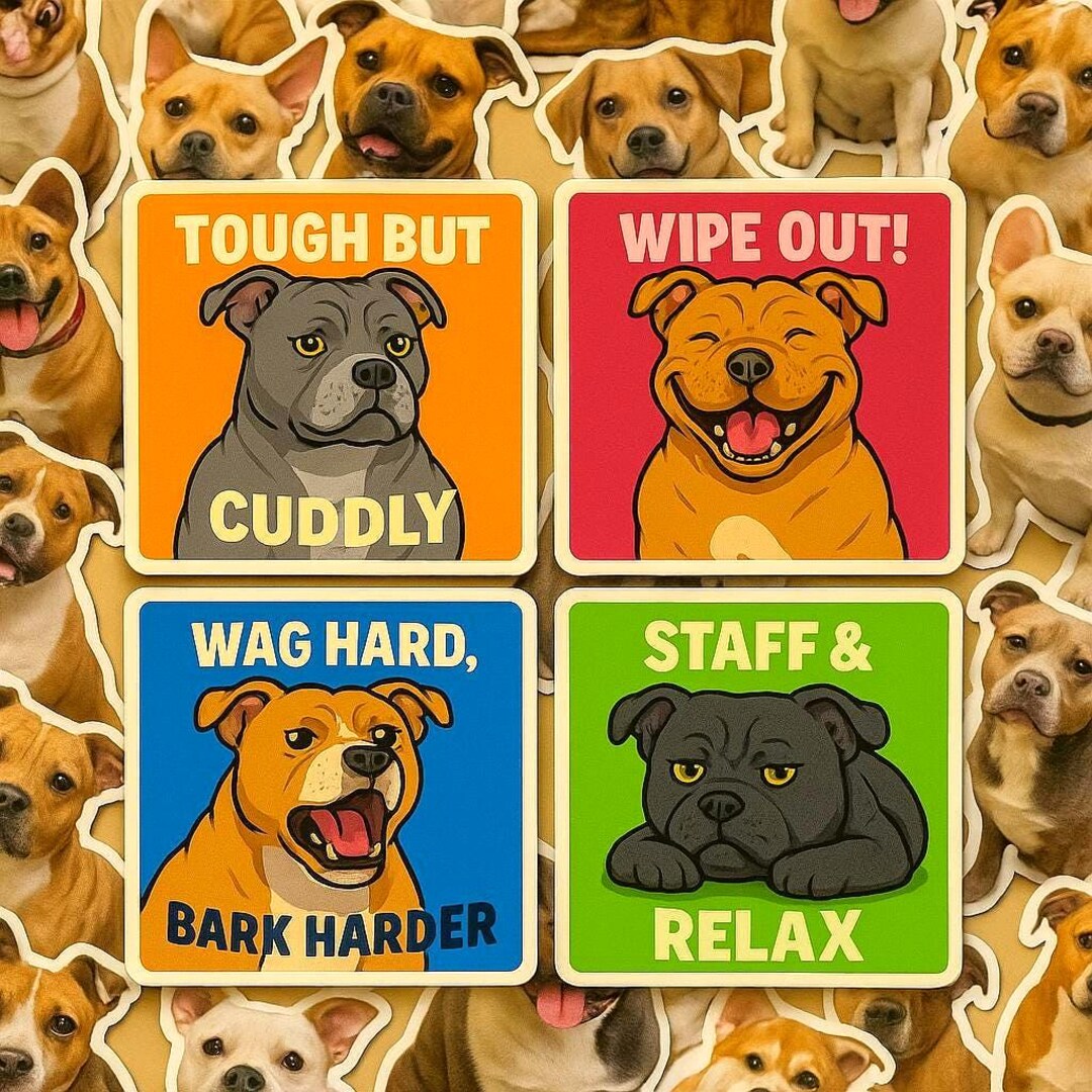 50 Stickers! 50 Different Staffy Dogs Meme Stickers – Staffordshire ...