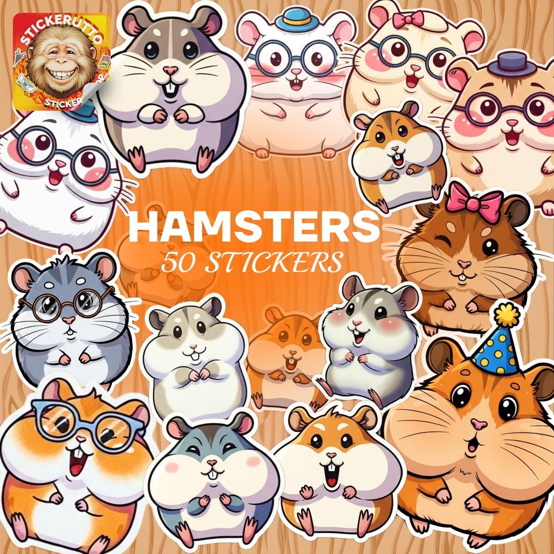 Hamster Stickers – Animal Waterproof Vinyl Decals, 50pcs - Etsy