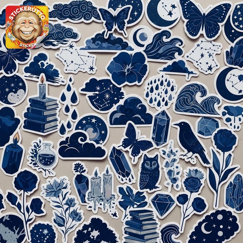 Blue Sticker Pack – Waterproof Vinyl Decals for Laptop, Hydroflask - Etsy