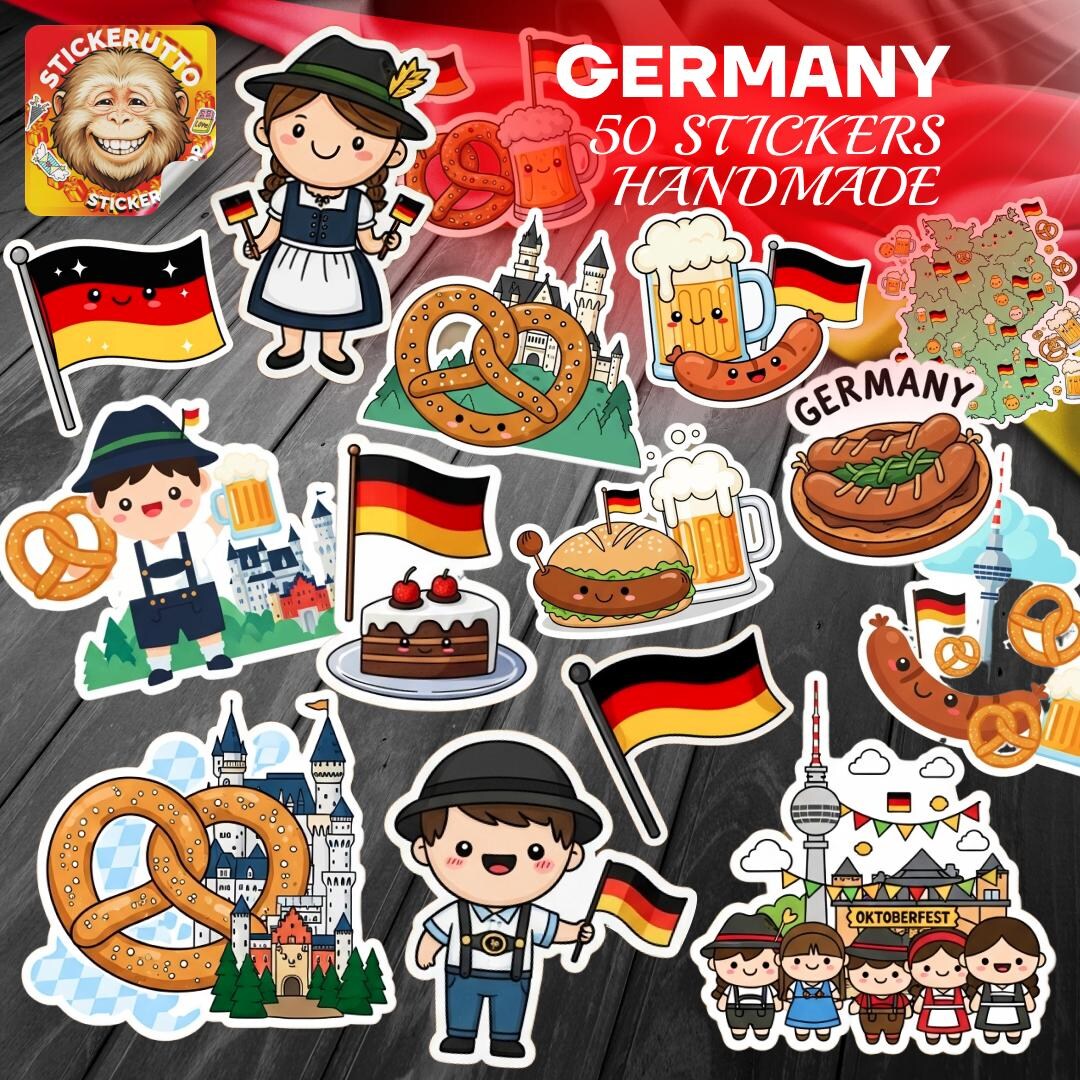 German Culture Sticker Pack: Oktoberfest, Bavarian Vinyl Decals - Etsy