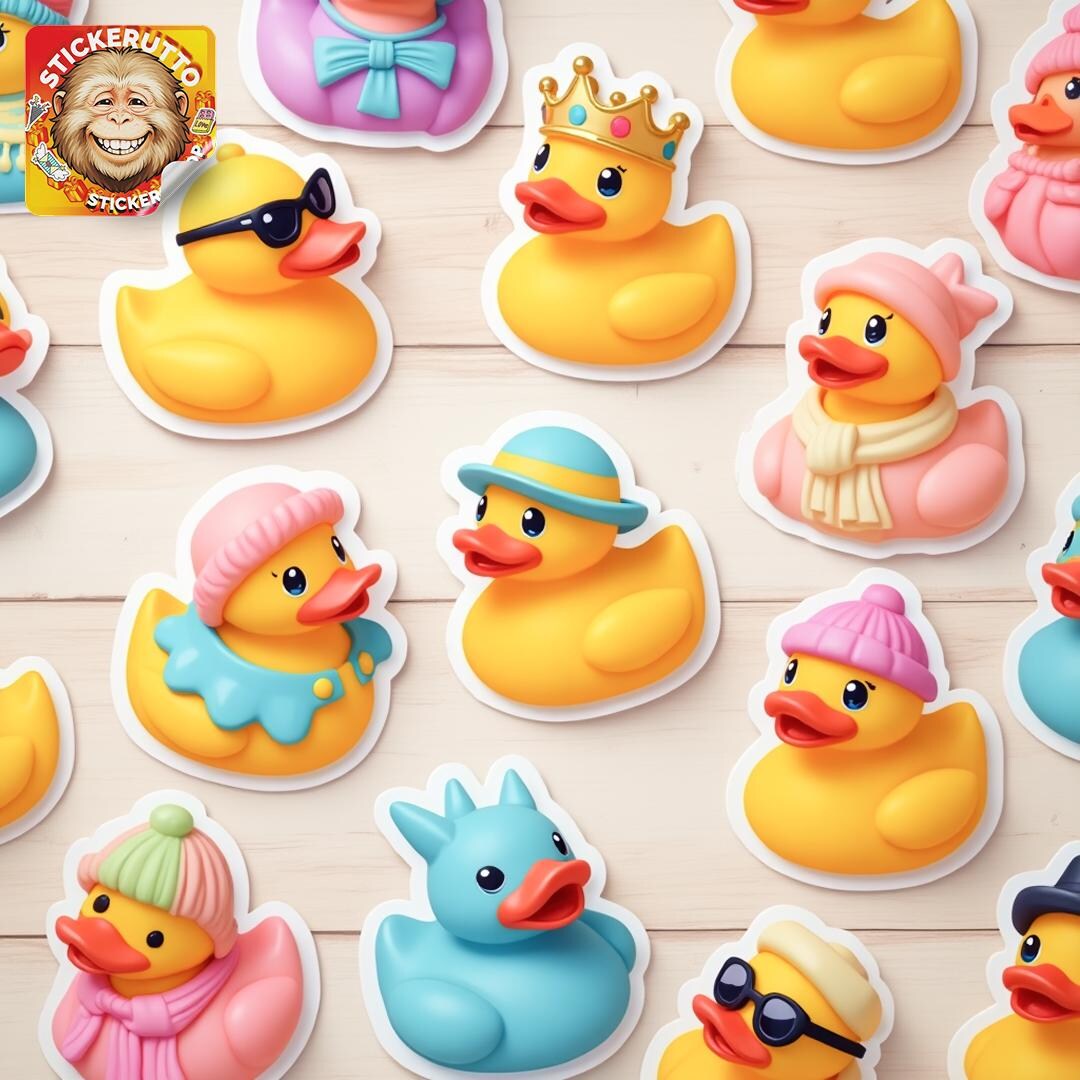 Rubber Duck Sticker Pack: 50 Waterproof Vinyl Decals for Laptop, Water ...