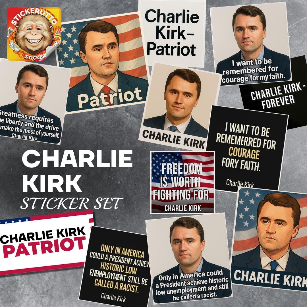 Charlie Kirk Sticker Pack - 50 Patriotic Vinyl Decals - Etsy