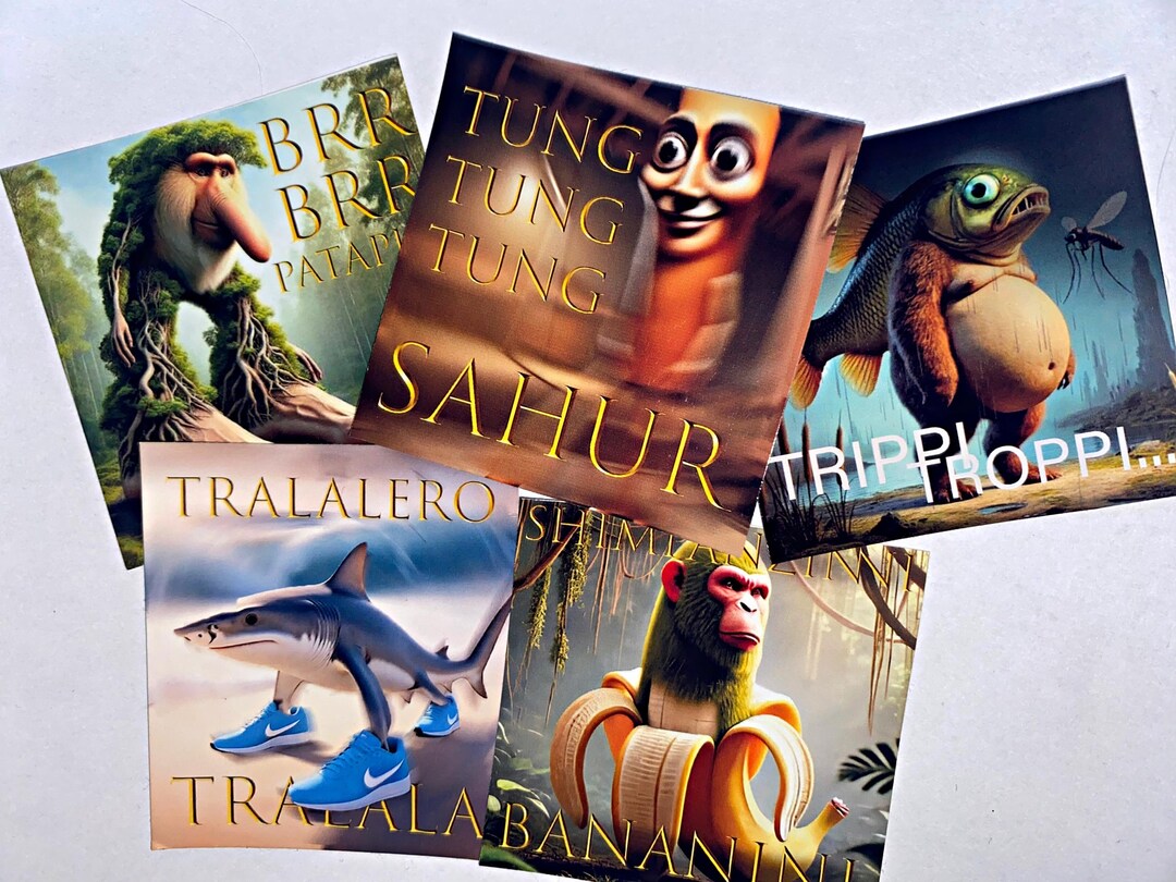 10 Vinyl Stickers Set: Tung Tung Tung Sahur Sticker, Tralalero Tralala ...