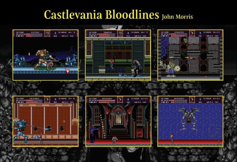 Castlevania Bloodlines Poster 19"x13" Video Game Poster John Morris ...