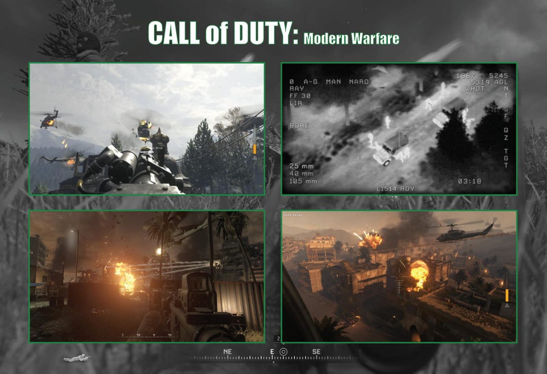 Call of Duty Modern Warfare Poster 19"x13" Video Game Poster Gunships ...