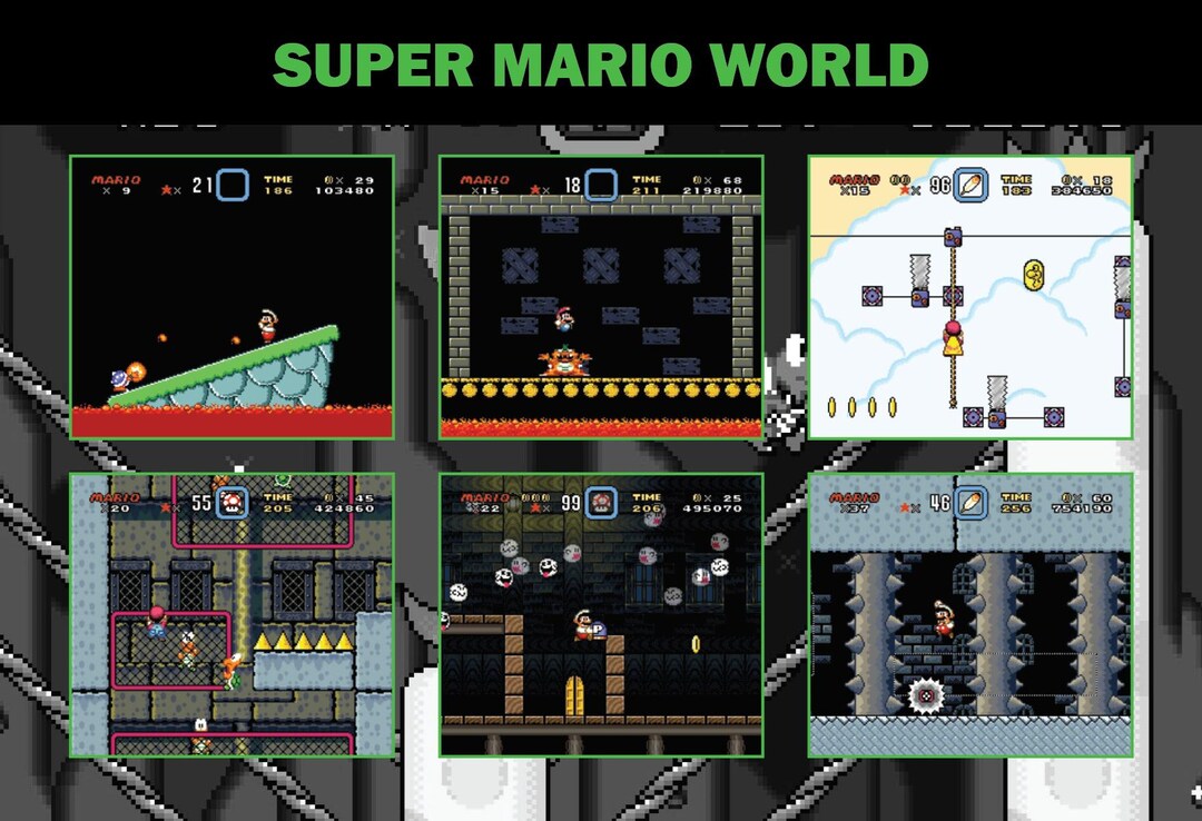 Super Mario World Poster 19"x13" Video Game Poster SNES - Etsy