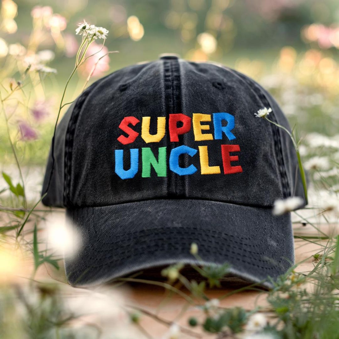 Super Uncle Hat Embroidered, Colorful Block Letter Cap for Uncles ...
