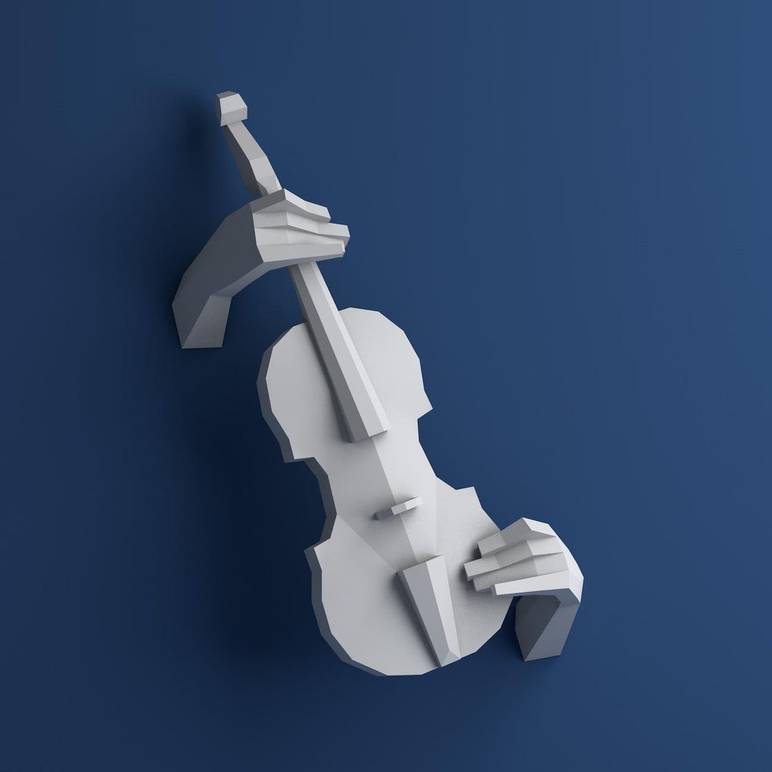 Violin and Two Hands, Wall Sculpture, Papercraft, Low Poly, PDF ...