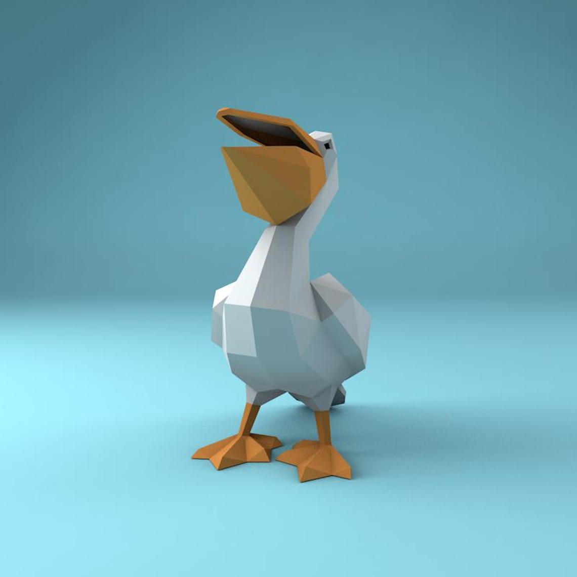 Pelican, 3D Papercraft, Low Poly Model PDF, DIY Papercraft, Paper ...