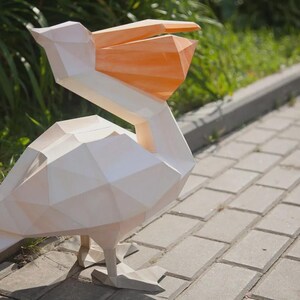 Pelican, 3D Papercraft, Low Poly Model PDF, DIY Papercraft, Paper ...