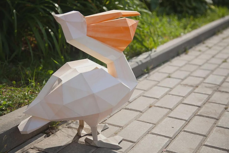 Pelican, 3D Papercraft, Low Poly Model PDF, DIY Papercraft, Paper ...