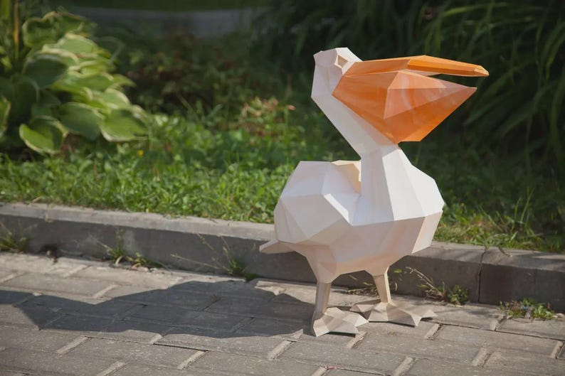 Pelican, 3D Papercraft, Low Poly Model PDF, DIY Papercraft, Paper ...