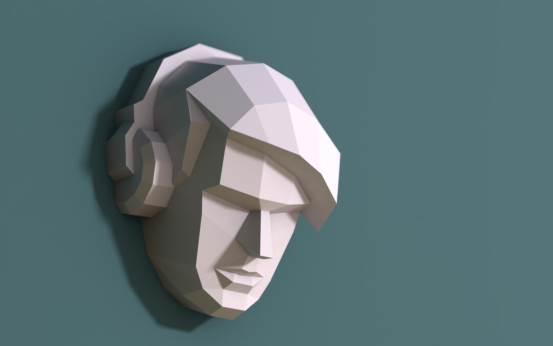 DJ Face, Wall Sculpture, 3D Papercraft, Low Poly, PDF Template, DIY ...