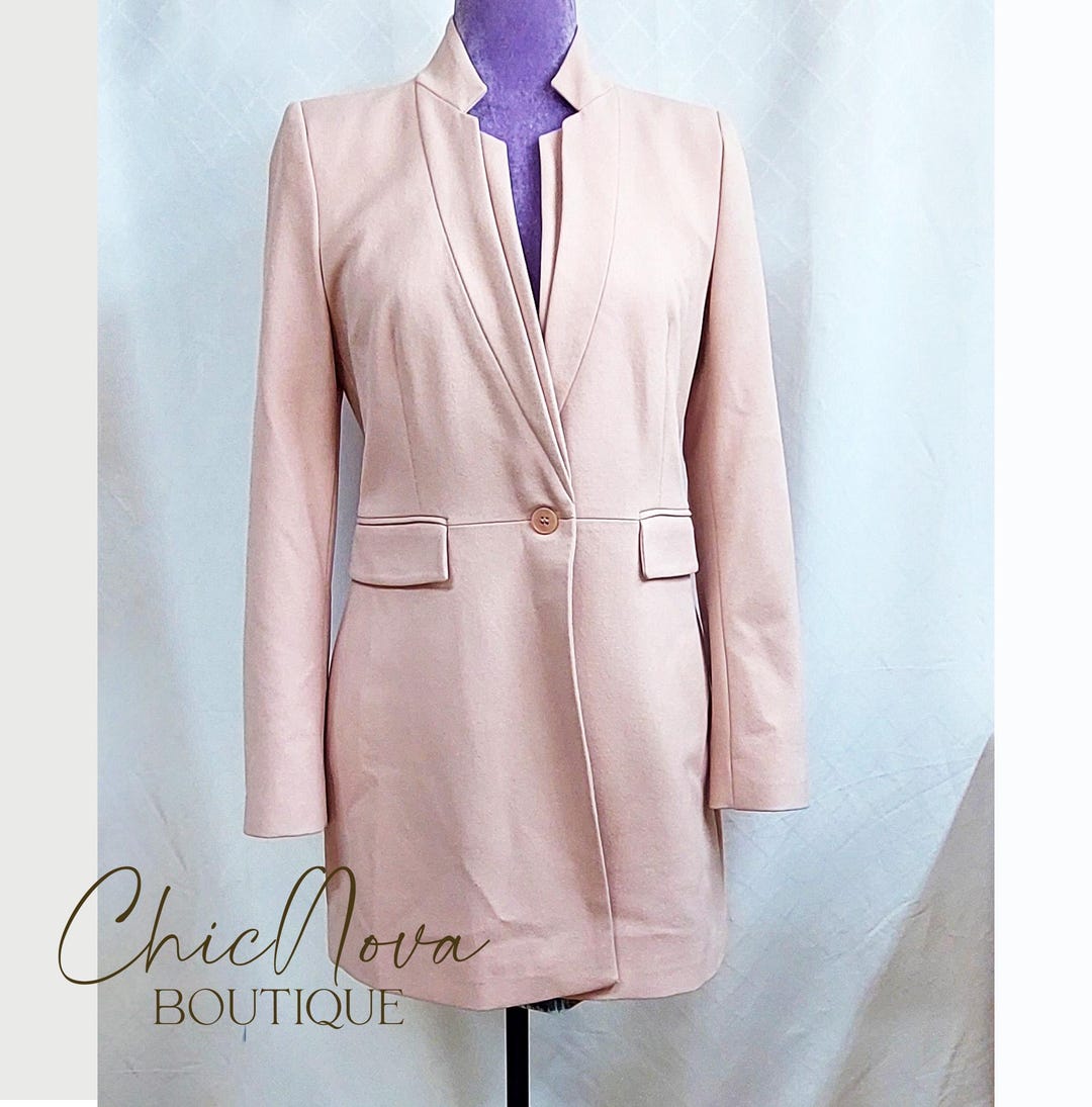 Vintage Business Zara Basic Blazer in Powder Pink, One Button Elegant ...
