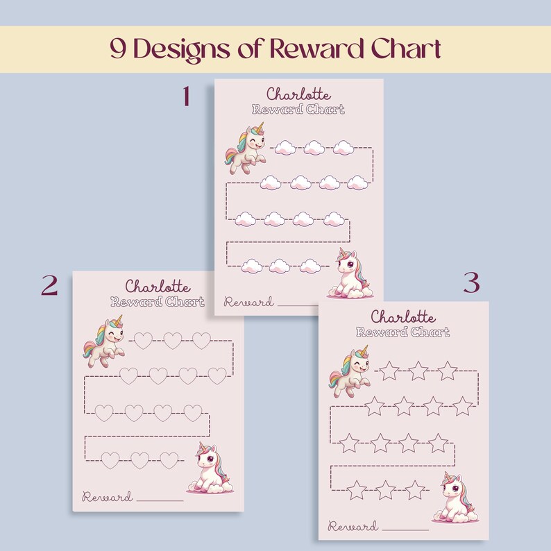 Unicorn Reward Chart Printable: Kids Chore & Behavior Tracker (editable ...