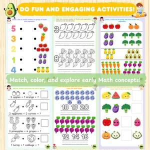 My Amazing Fruits & Vegetables Numbers Tracing and Coloring Book | 1-20 ...