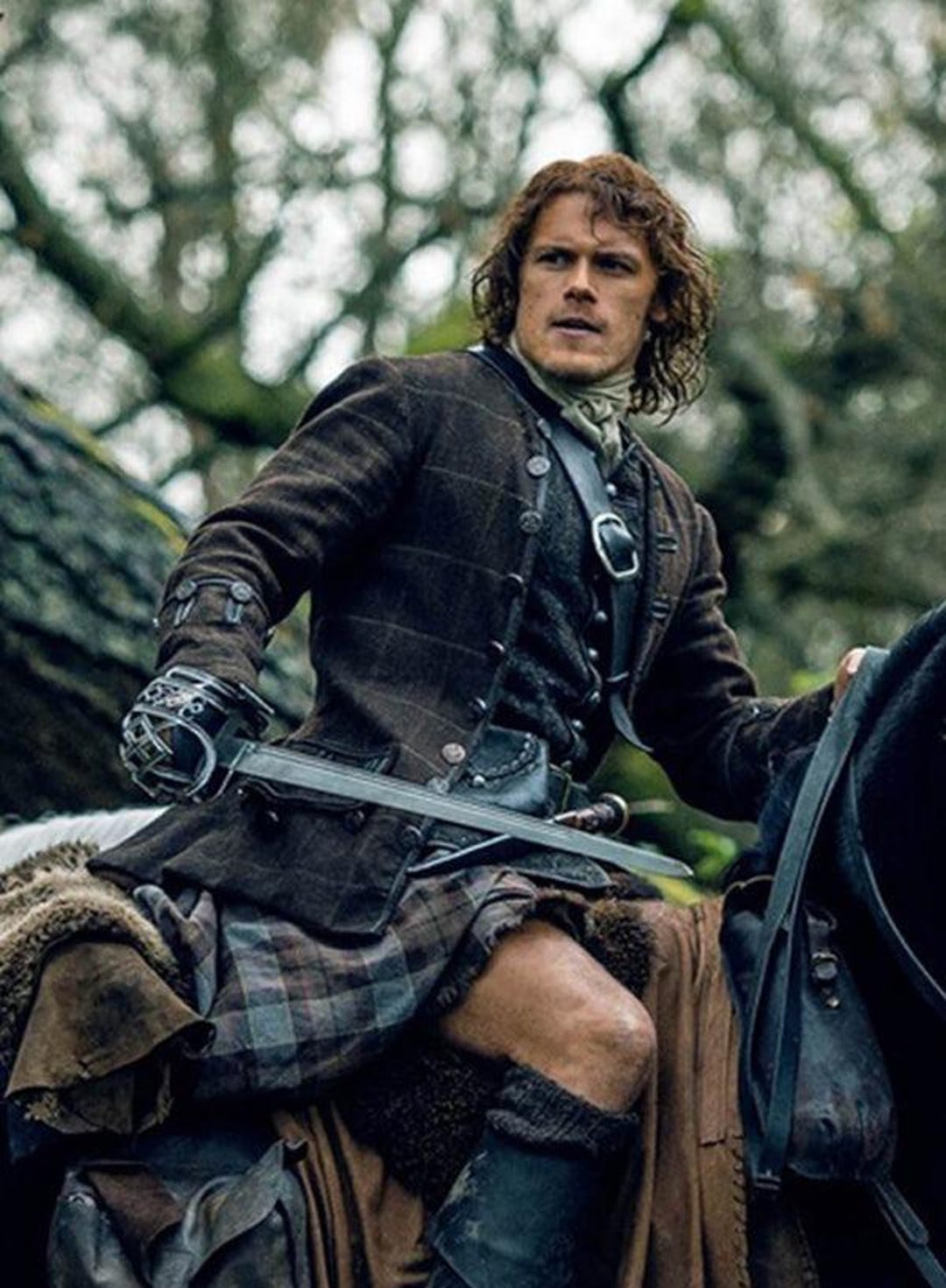 Men's Brown Wool Jacket | Jamie Fraser Outlander Costume | Scottish ...