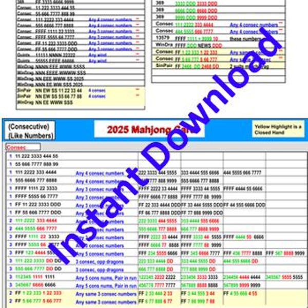 Printable 2025 Mahjong Cards - Etsy
