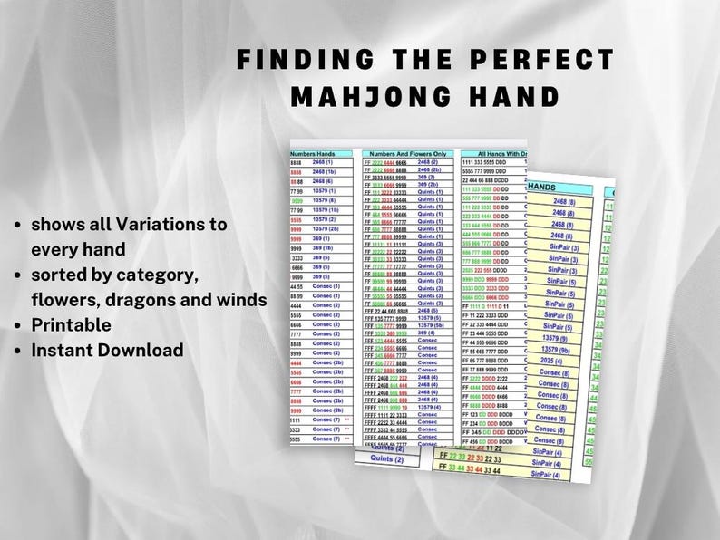 Finding the Perfect Hand From the 2025 Mahjong Card - Etsy