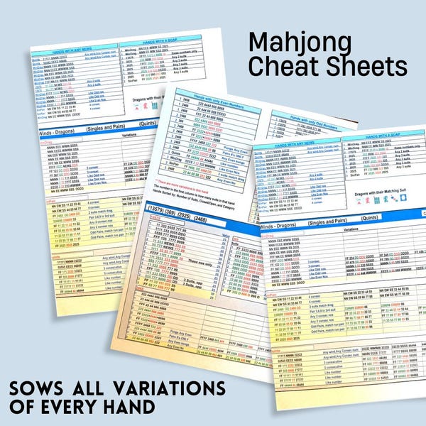 Printable 2025 Mahjong Cards - Etsy