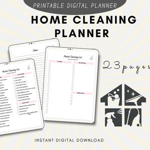 Home Cleaning Planner Printable | Minimalist Cleaning Schedule for Moms ...