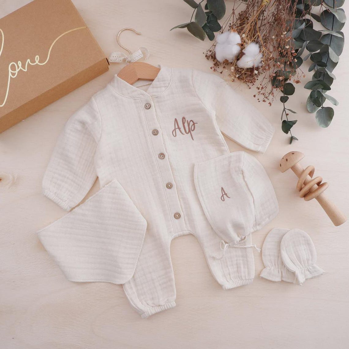 Baby Set Custom Embroidery Name, Outfit for Baby Home Coming, New Born ...